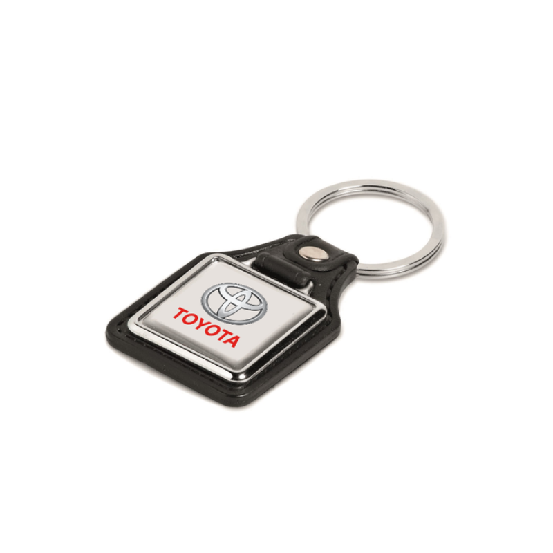 Toyota Leather Square Full Colour Dome Keyring - Freeway Toyota